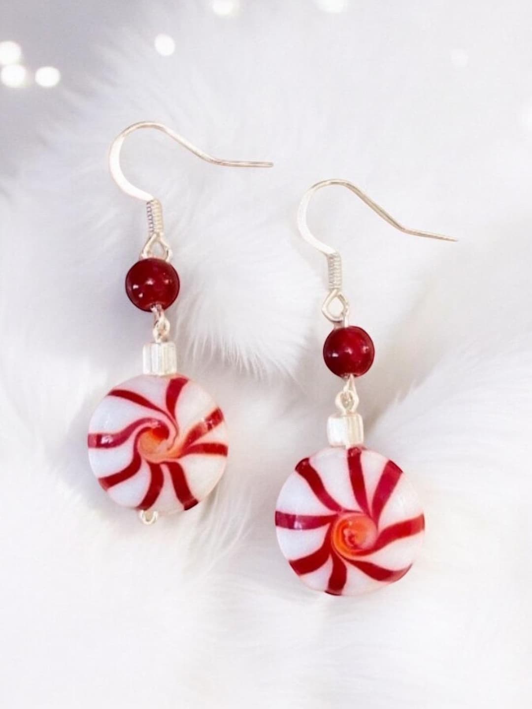 Peppermint Disc Earrings / Candy Cane Earrings / Starmint Earrings ...