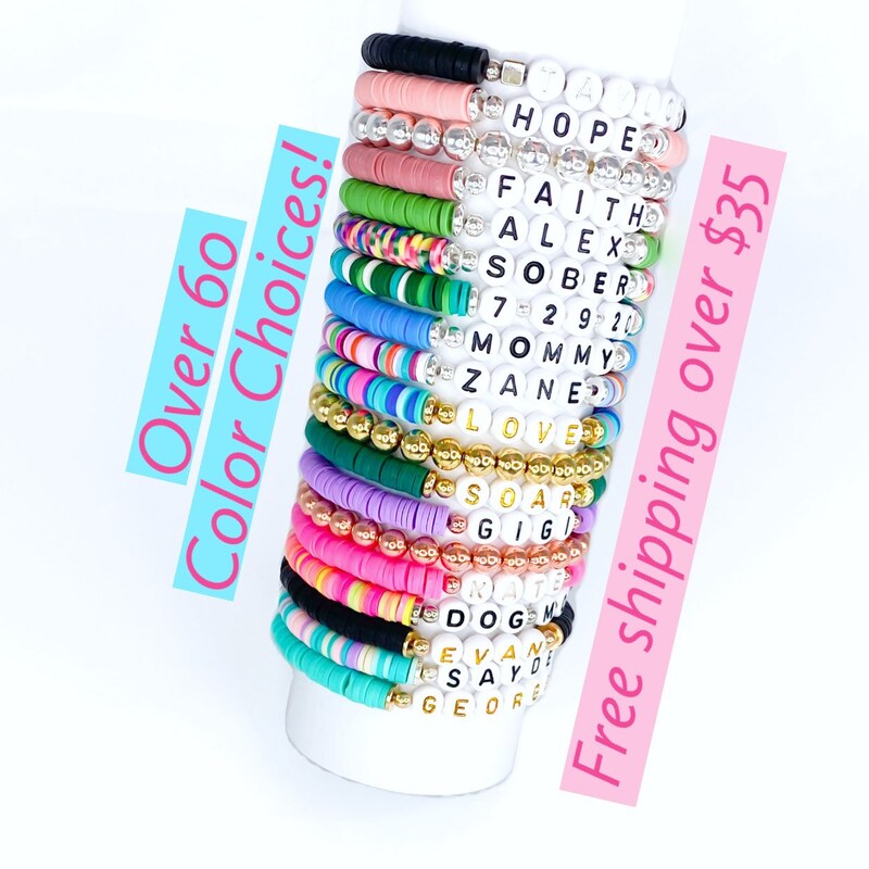 Name Bead Bracelet - Etsy