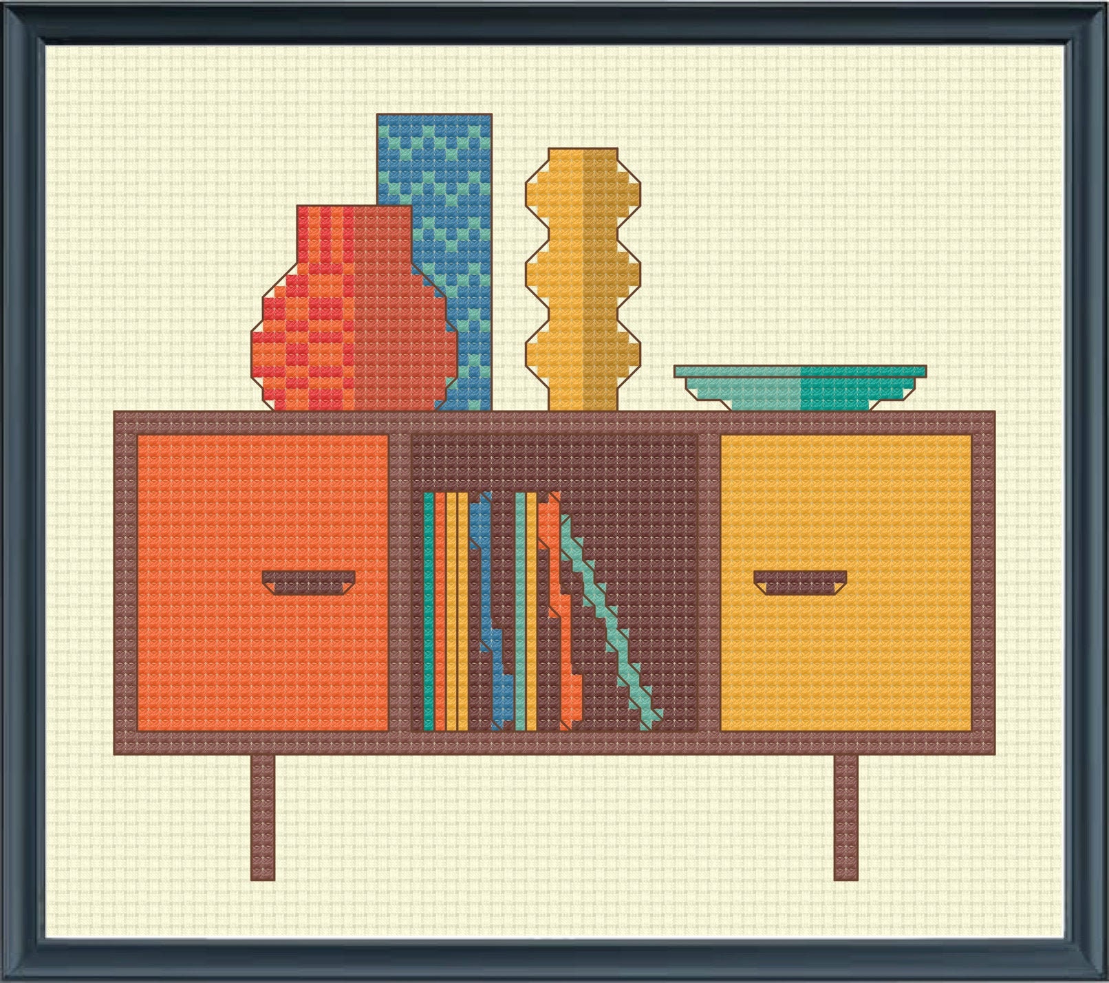Mid-century Modern Furniture Cross Stitch Pattern - Etsy