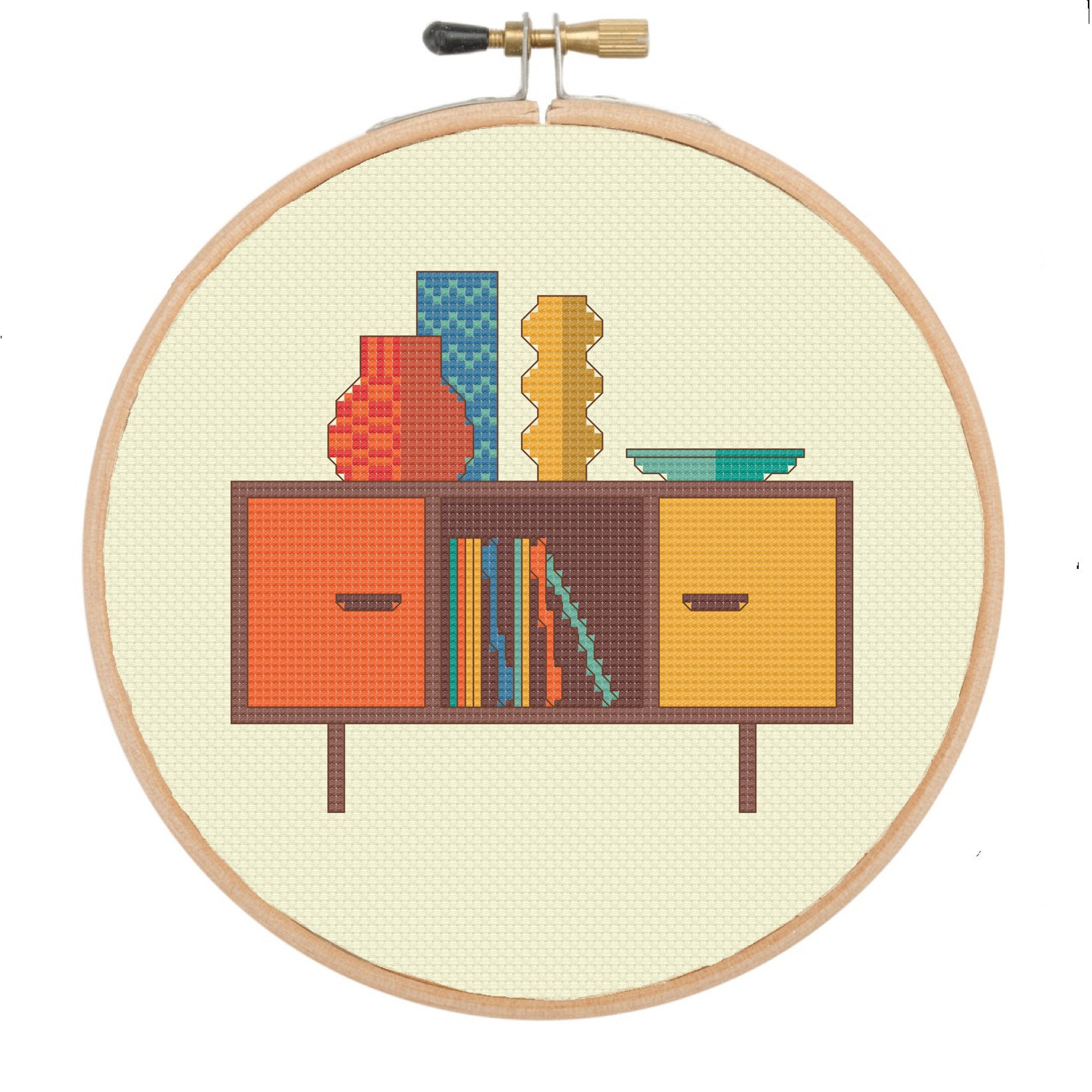Mid-century Modern Furniture Cross Stitch Pattern - Etsy
