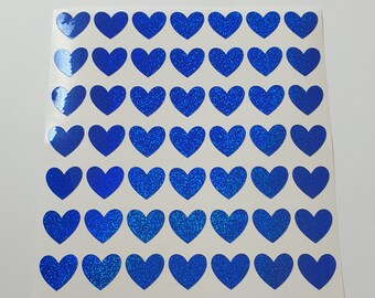 Blue Heart Stickers | Etsy