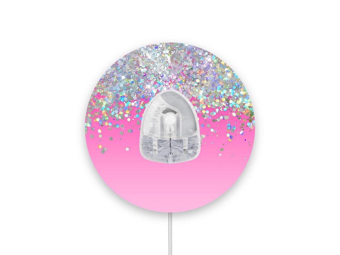 Pink Ombré Printed Glitter Effect Infusion Set Diabetes Patches ...