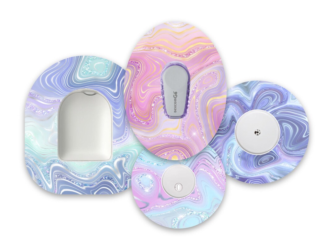 Marble Sparkle Effect Diabetes Patches for Freestyle Libre 1, 2 and 3 ...