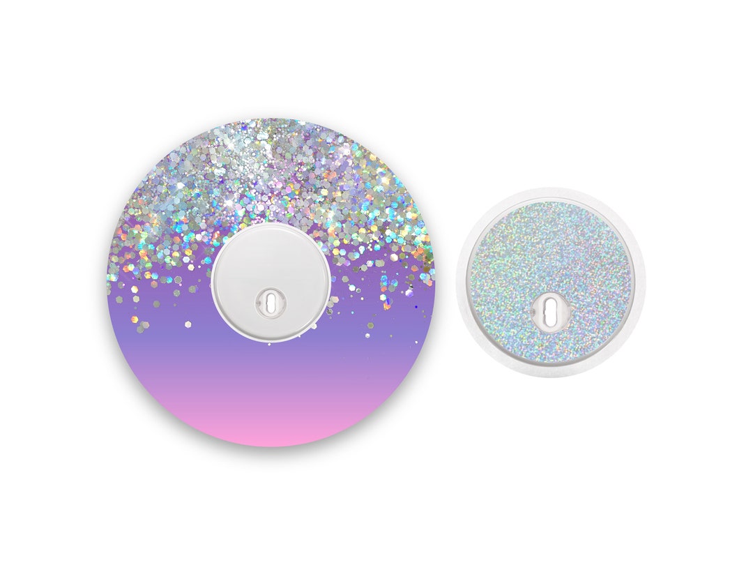 Purple Ombré Printed Glitter Effect Freestyle Libre 3 Diabetes Patches ...