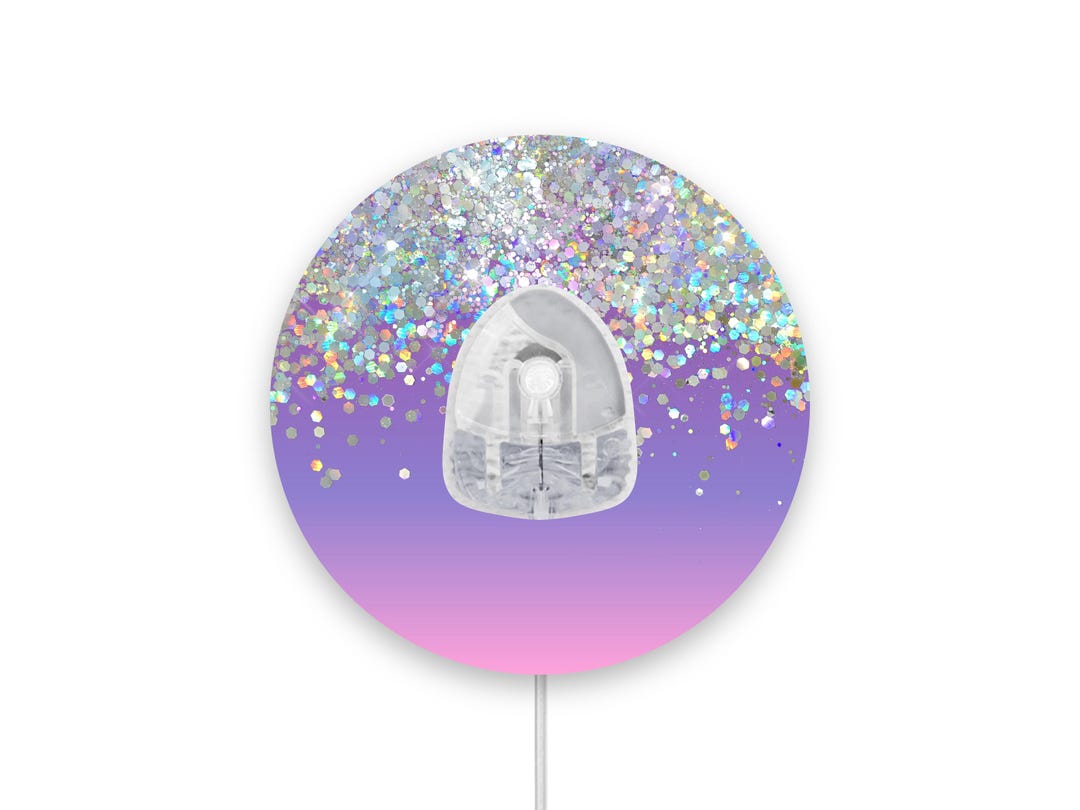 Purple Ombré Printed Glitter Effect Infusion Set Diabetes Patches ...