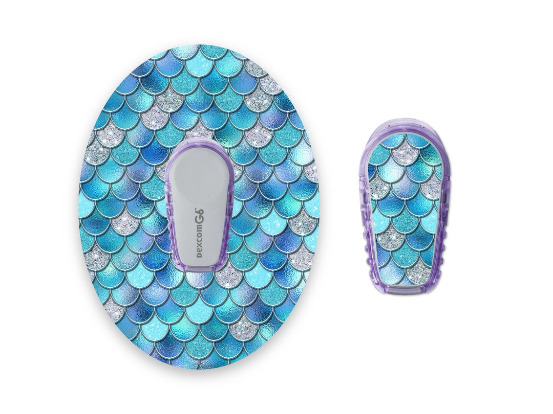 Blue Mermaid Scales Dexcom G6 Diabetes Patches, Medical Tape CGM Patch ...