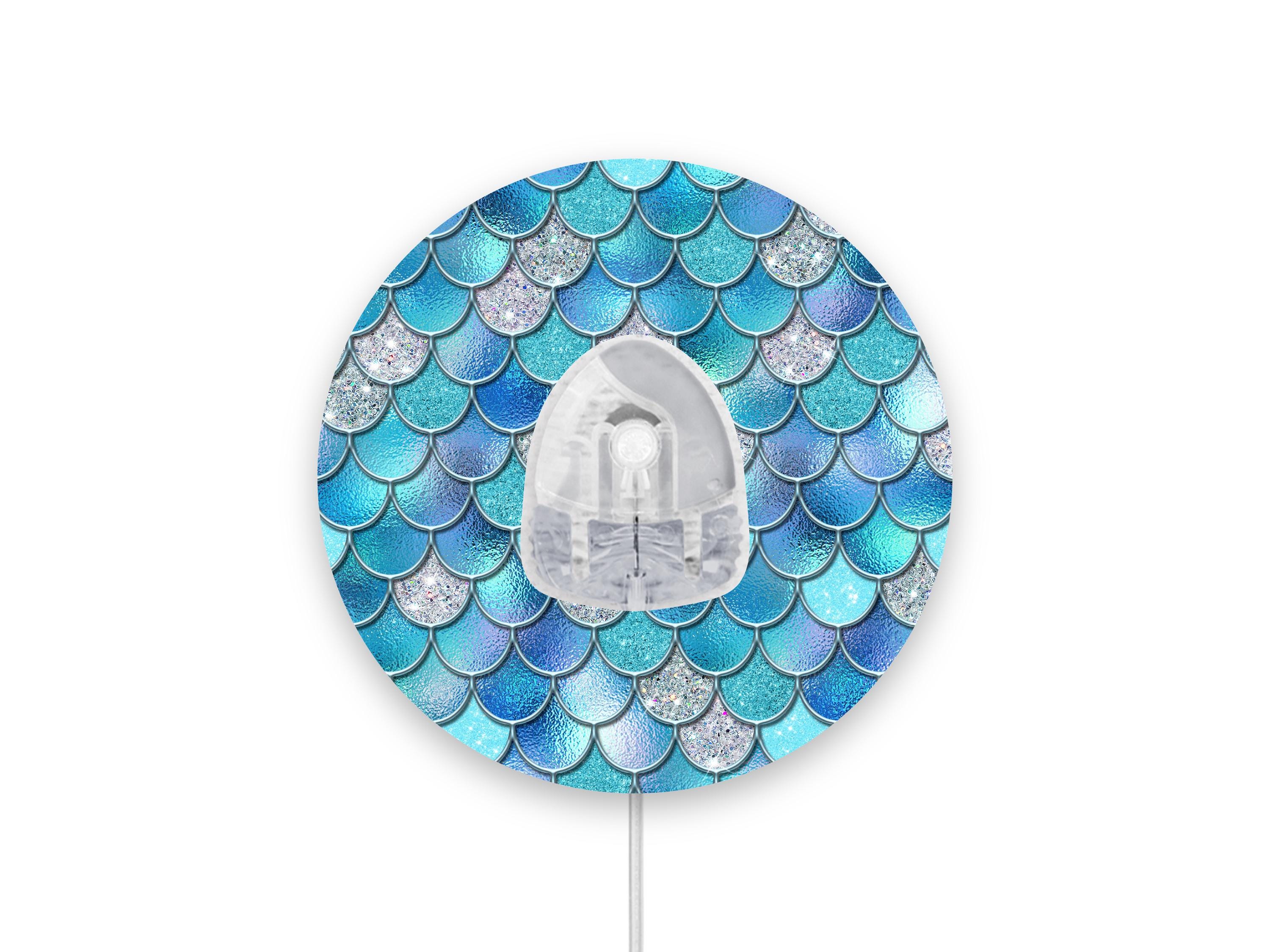 Blue Mermaid Scales Infusion Set Diabetes Patches, Medical Tape Patch ...