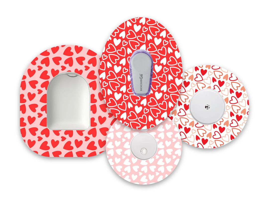 Hearts Diabetes Patches for Freestyle Libre 1, 2 and 3, Dexcom G6 and ...