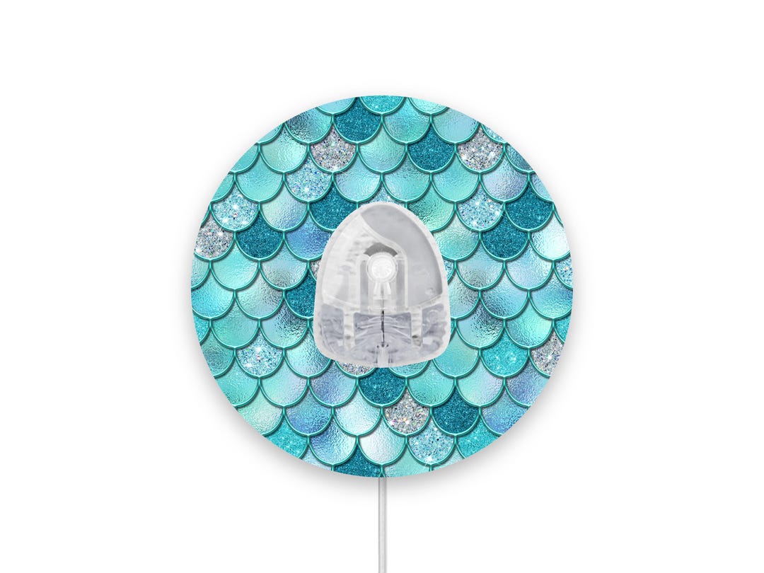Turquoise Mermaid Scales Infusion Set Diabetes Patches, Medical Tape ...