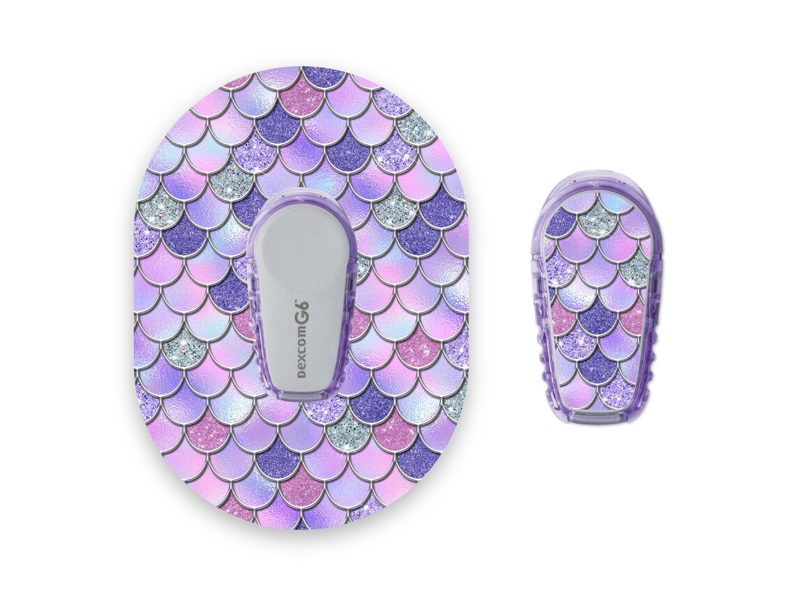 Purple Mermaid Scales Dexcom G6 Diabetes Patches, Medical Tape CGM ...