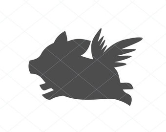 Flying Pig Stencil | Etsy