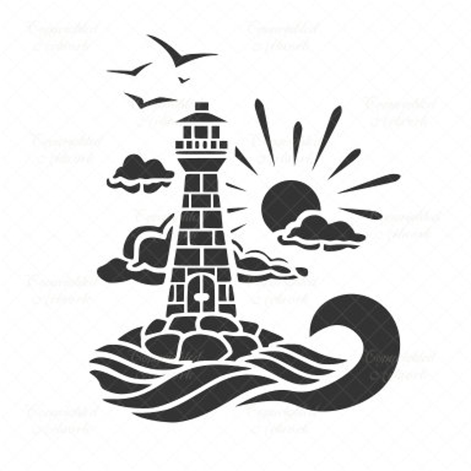 Lighthouse svg lighthouse cut file light house vector | Etsy