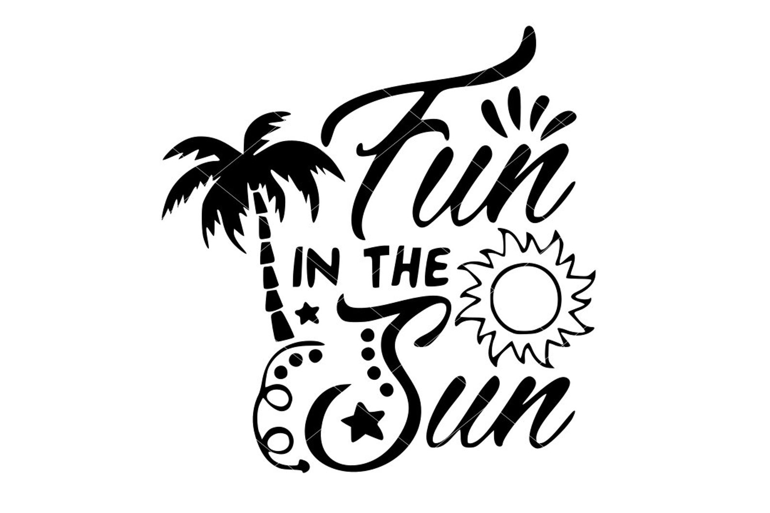 Beach scene svg beach cut file beach vector beach svg palm | Etsy