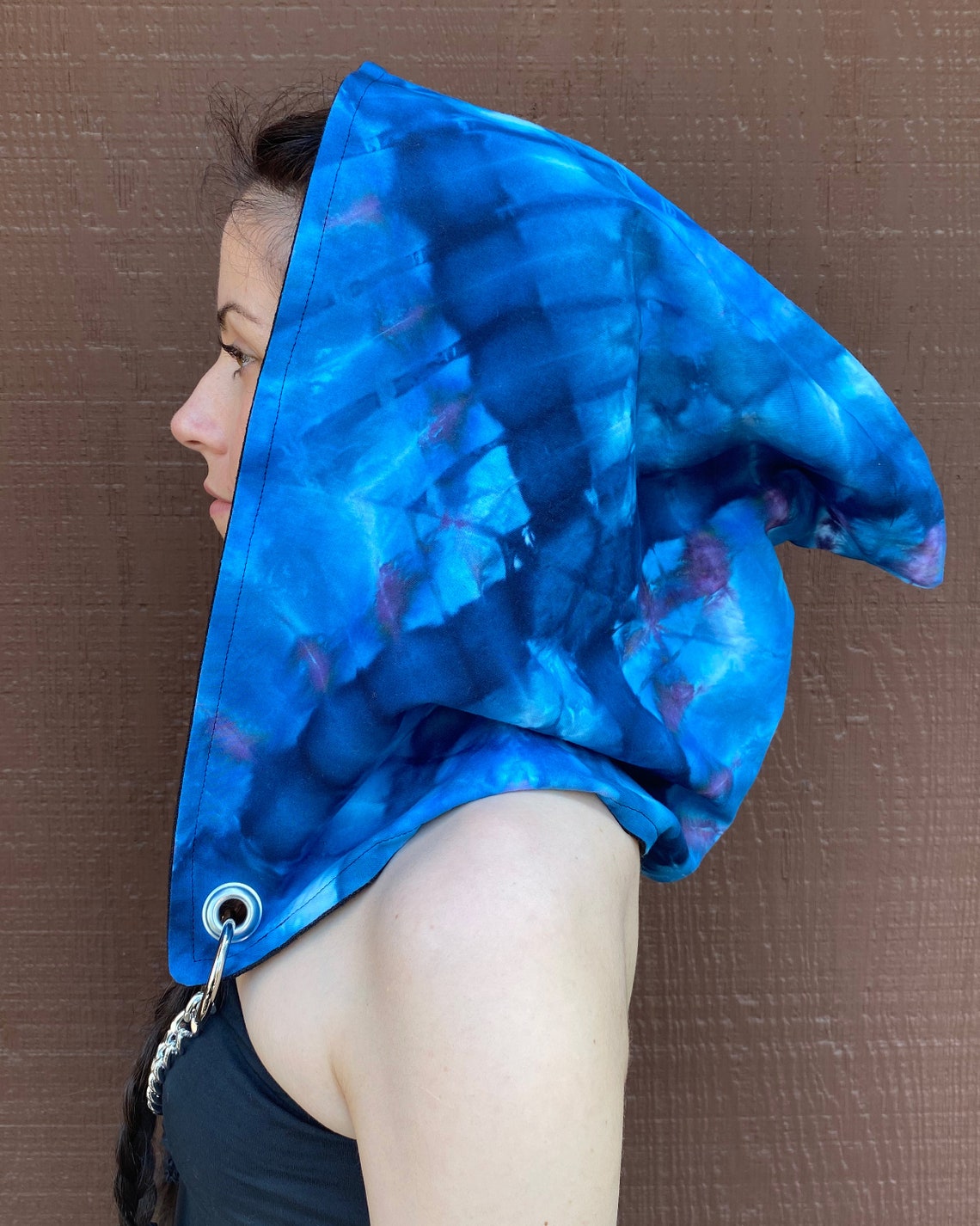 Hand Dyed Festival Hood - Water - Etsy
