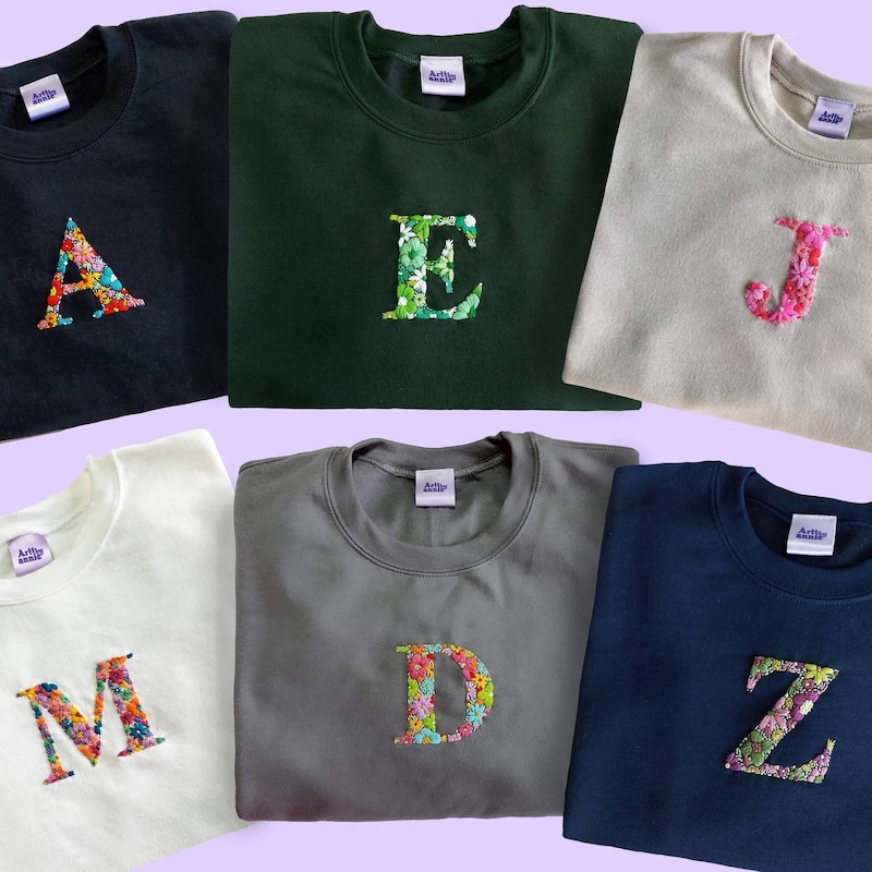 Embroidered Sweatshirt - Etsy