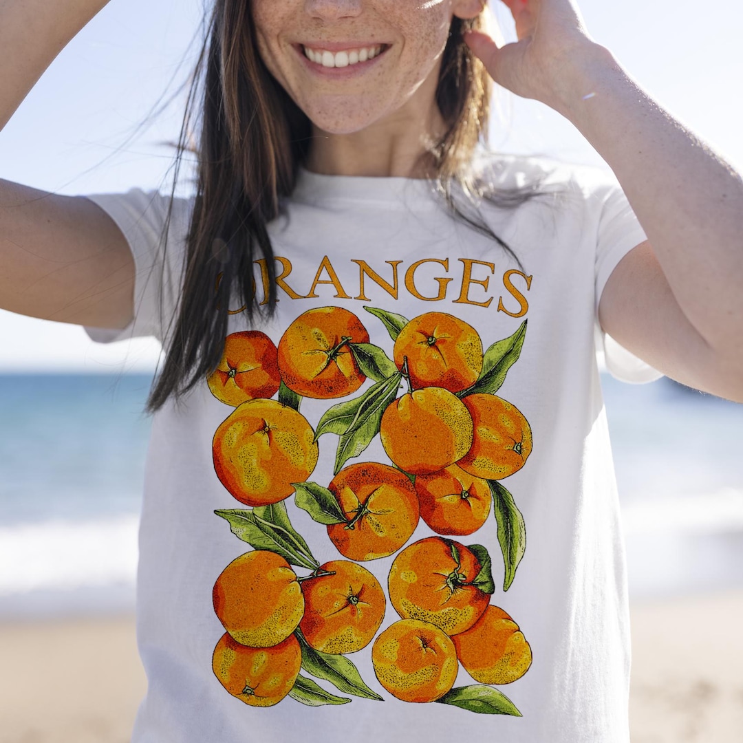 Orange Fruit Themed Printed T Shirt | Printed Orange Themed Shirt ...
