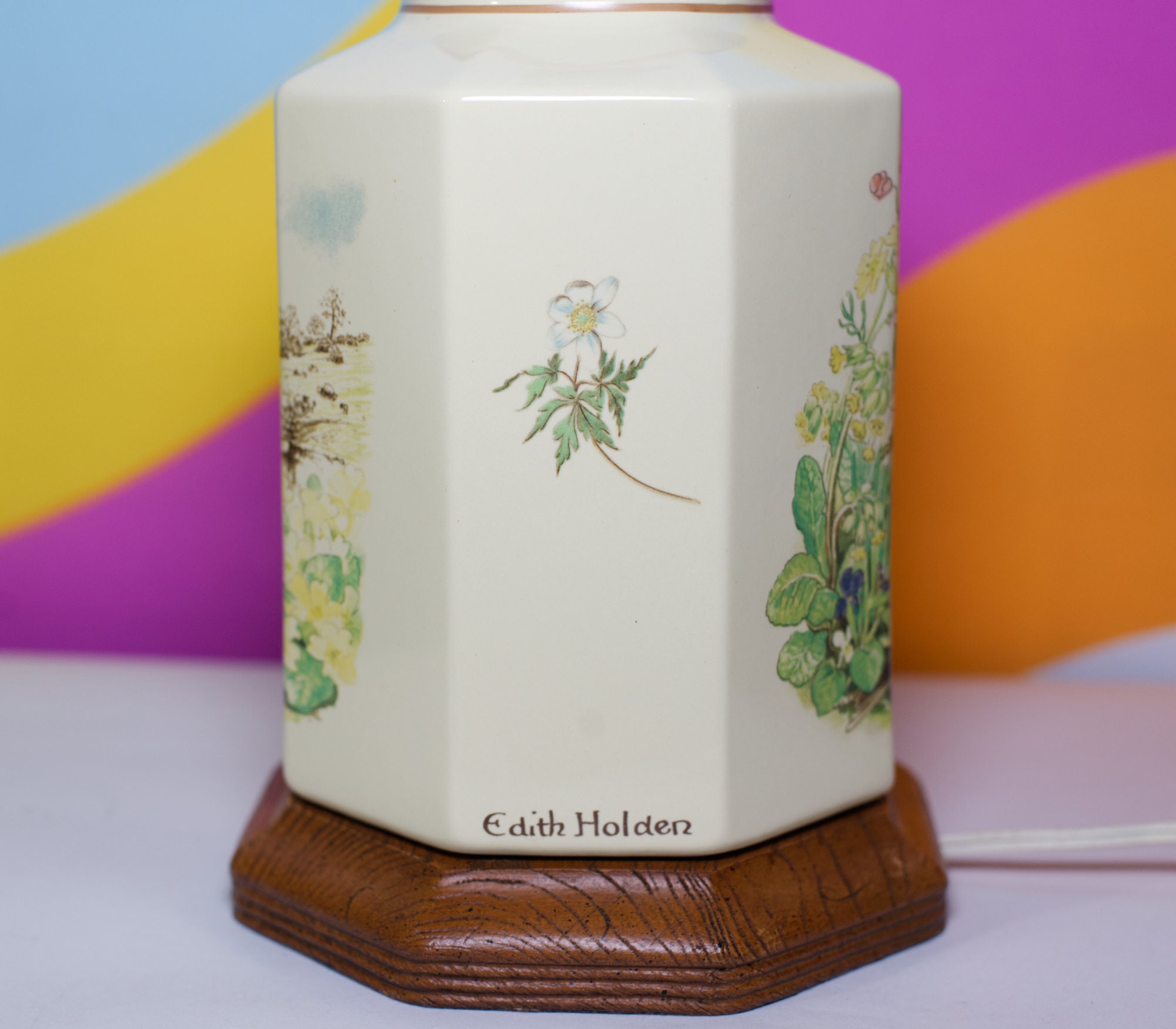 Vintage Edith Holden Bird Artwork Ceramic Lamp - Etsy