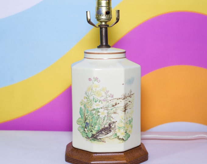 Vintage Edith Holden Bird Artwork Ceramic Lamp - Etsy
