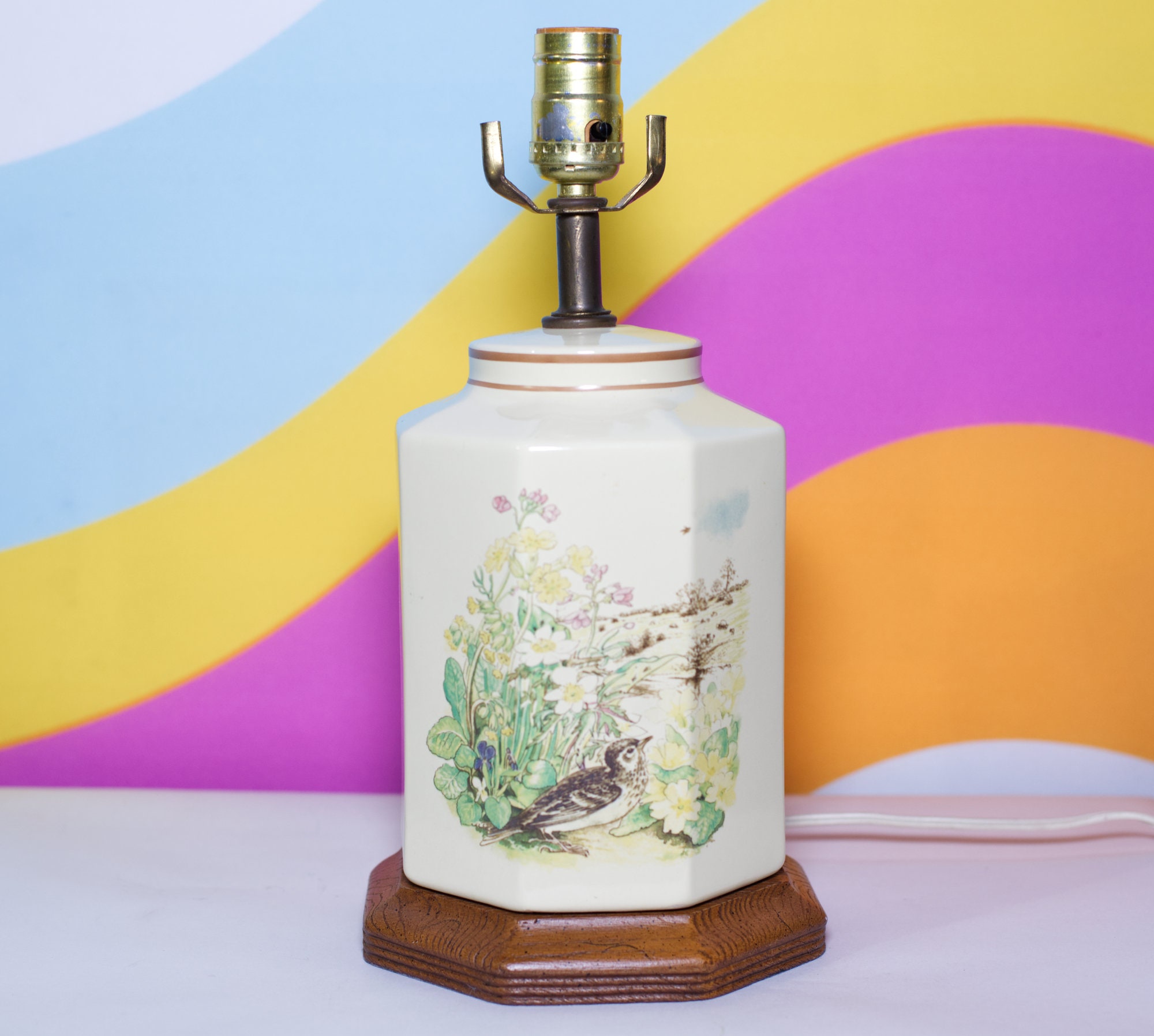 Vintage Edith Holden Bird Artwork Ceramic Lamp - Etsy