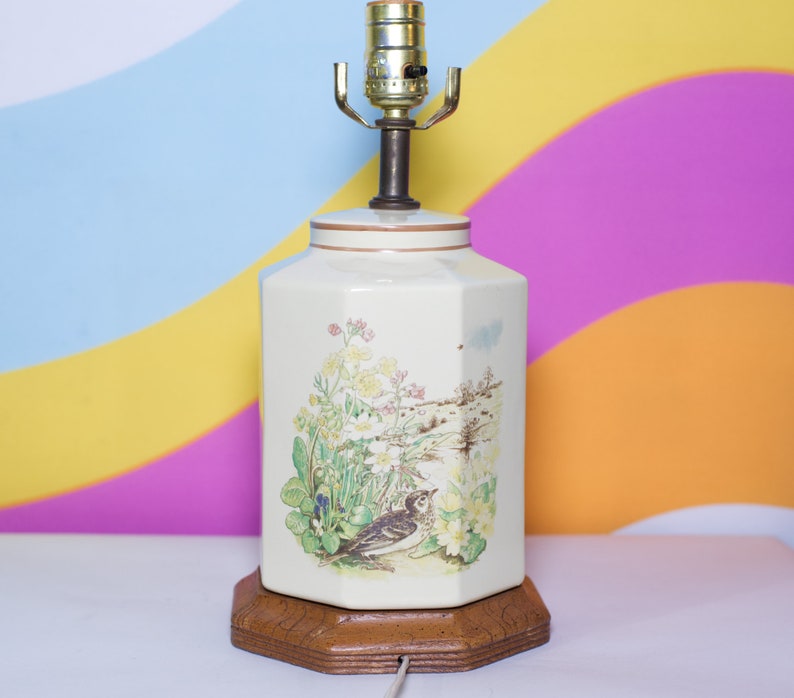 Vintage Edith Holden Bird Artwork Ceramic Lamp - Etsy