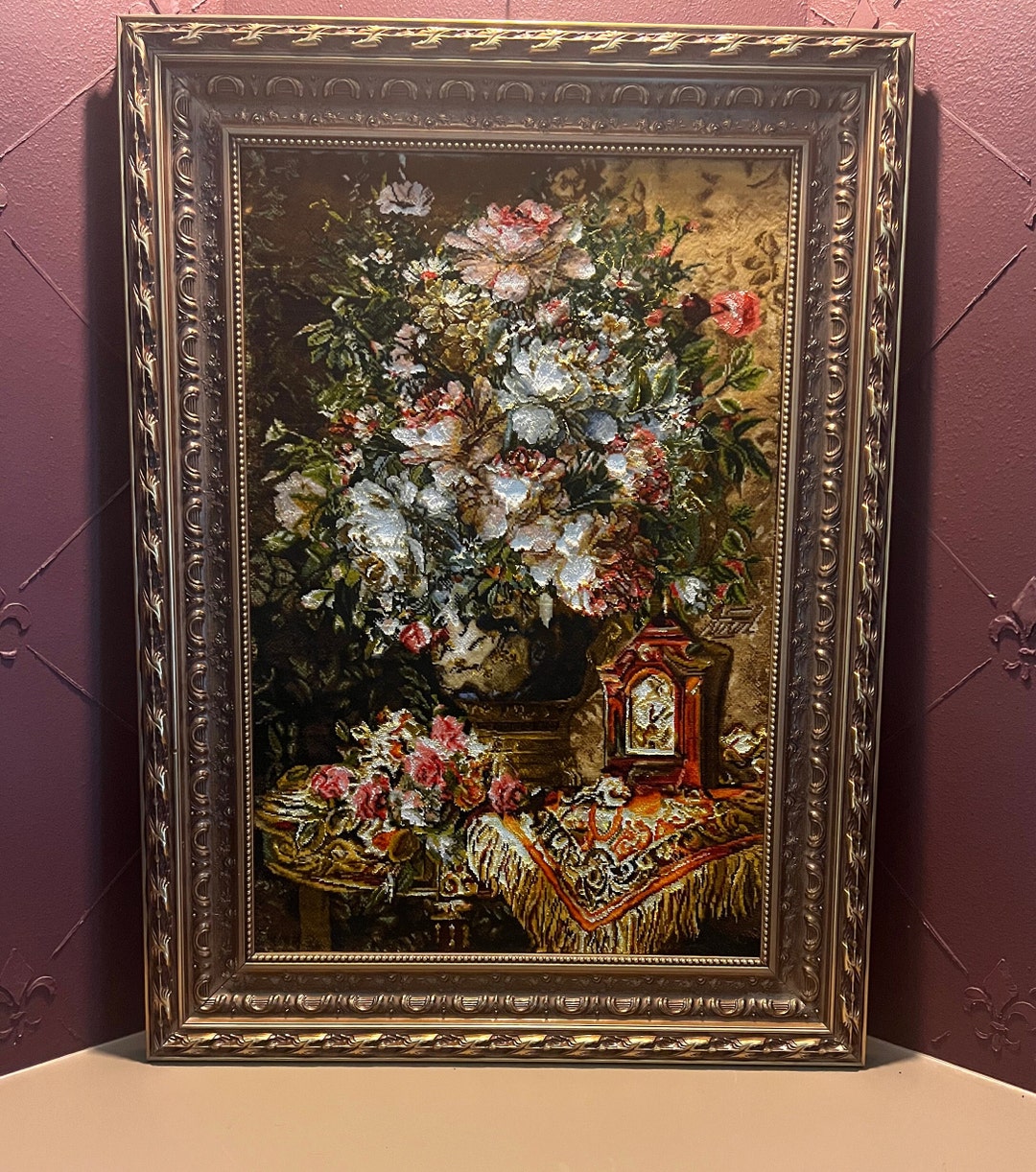 Hand-woven Rug Frame, Very Beautiful. Masterpiece Rug. Colorful Rug ...