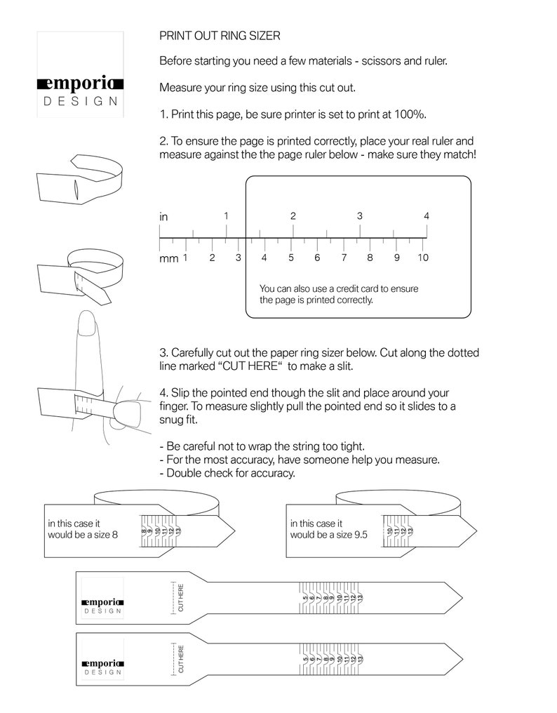 Ring Sizer Print Out - Etsy