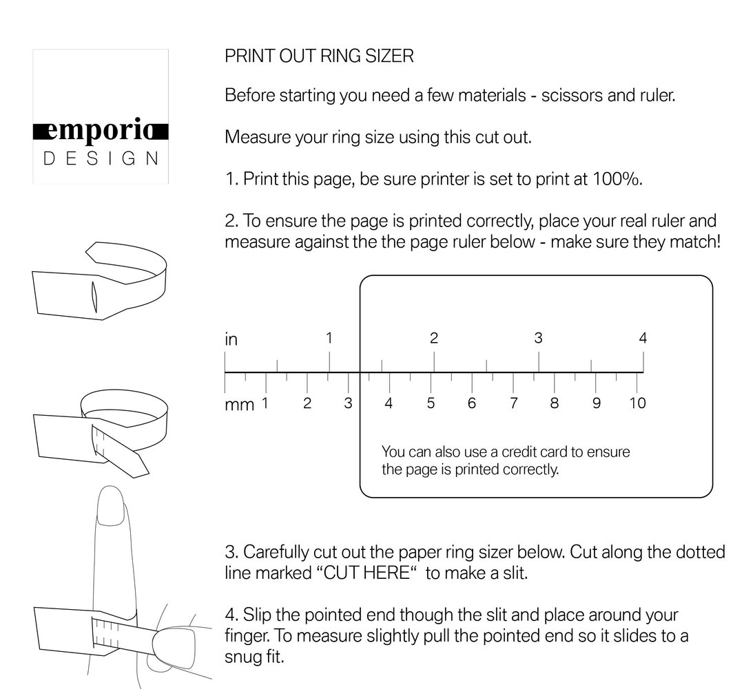 Ring Sizer Print Out - Etsy