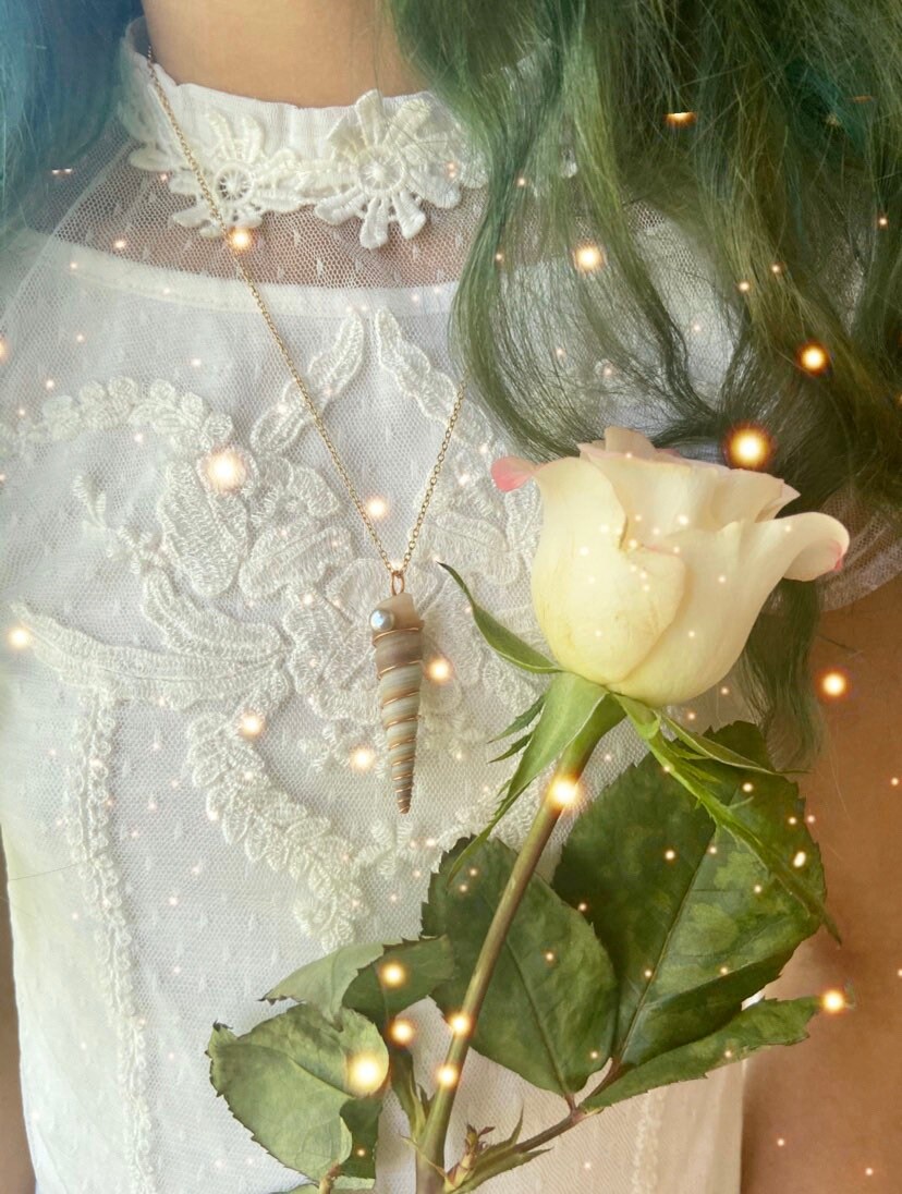 Magical mermaid freshwater pearl and shell necklace boho | Etsy