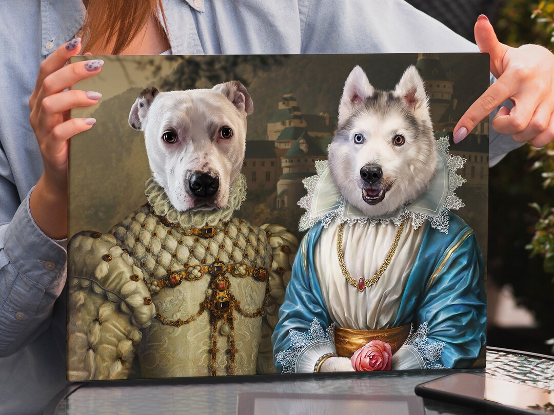 Royal Pets Portrait, Regal Dog Drawing, Renaissance Pets Painting ...