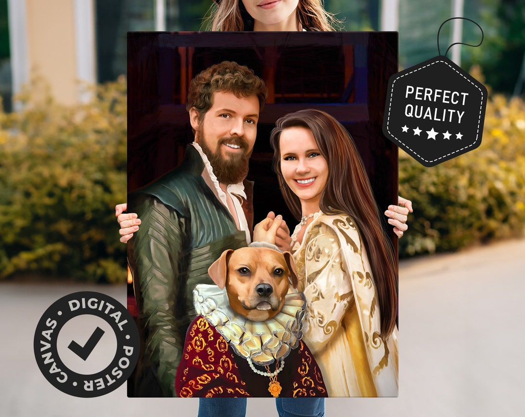 Royal Family Pet Portrait, Renaissance Portrait Couple With Dog ...
