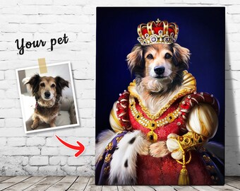 Custom Pet Portrait . Pet Memorial . Queen Portrait . Pet in - Etsy