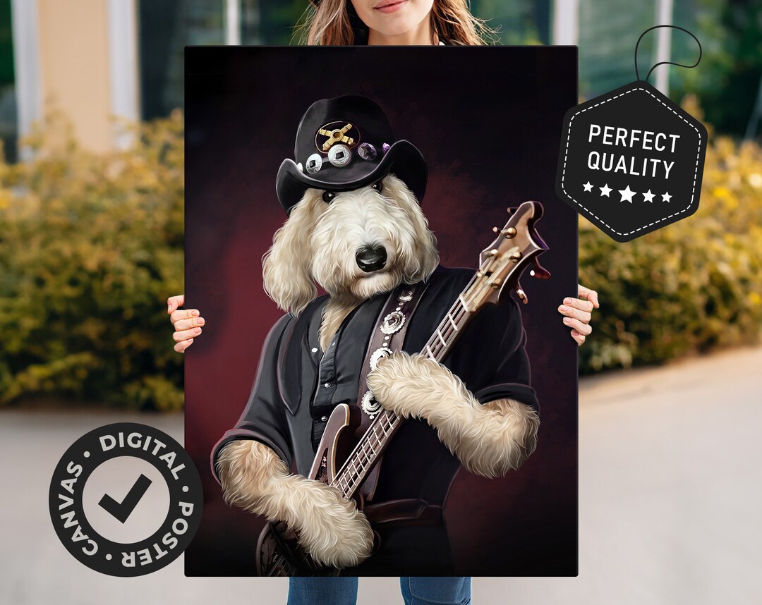 Custom Pet Portrait Musician Lemmy Kilmister Canvas Art, Gift for ...