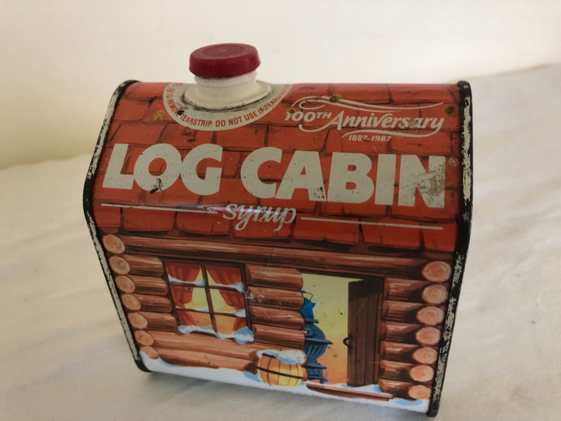 Vintage Log Cabin Syrup Original Tin Ware - Etsy