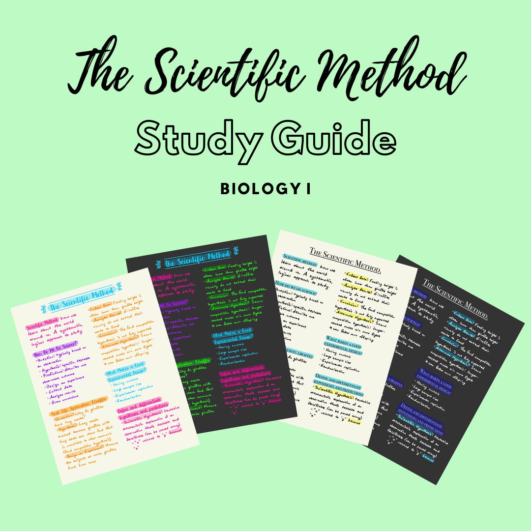 The Scientific Method Study Guide (biology I) - Etsy