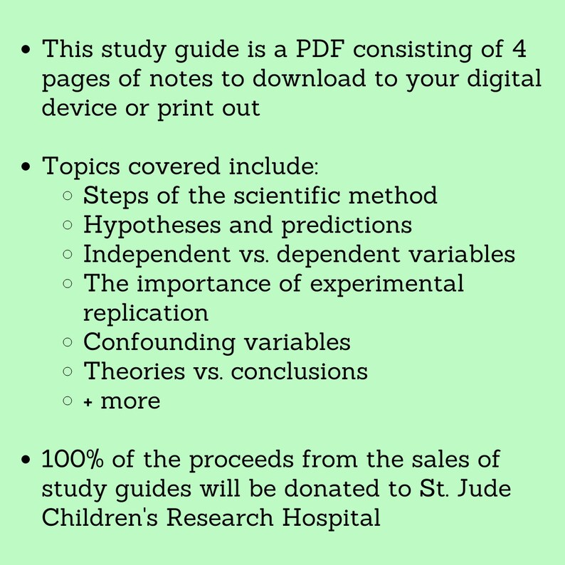 The Scientific Method Study Guide (biology I) - Etsy