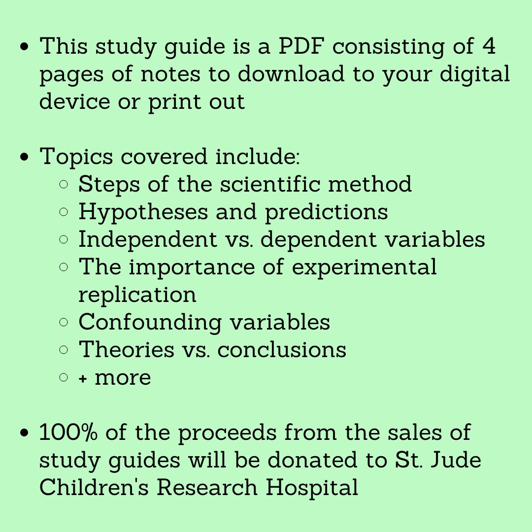 The Scientific Method Study Guide (biology I) - Etsy