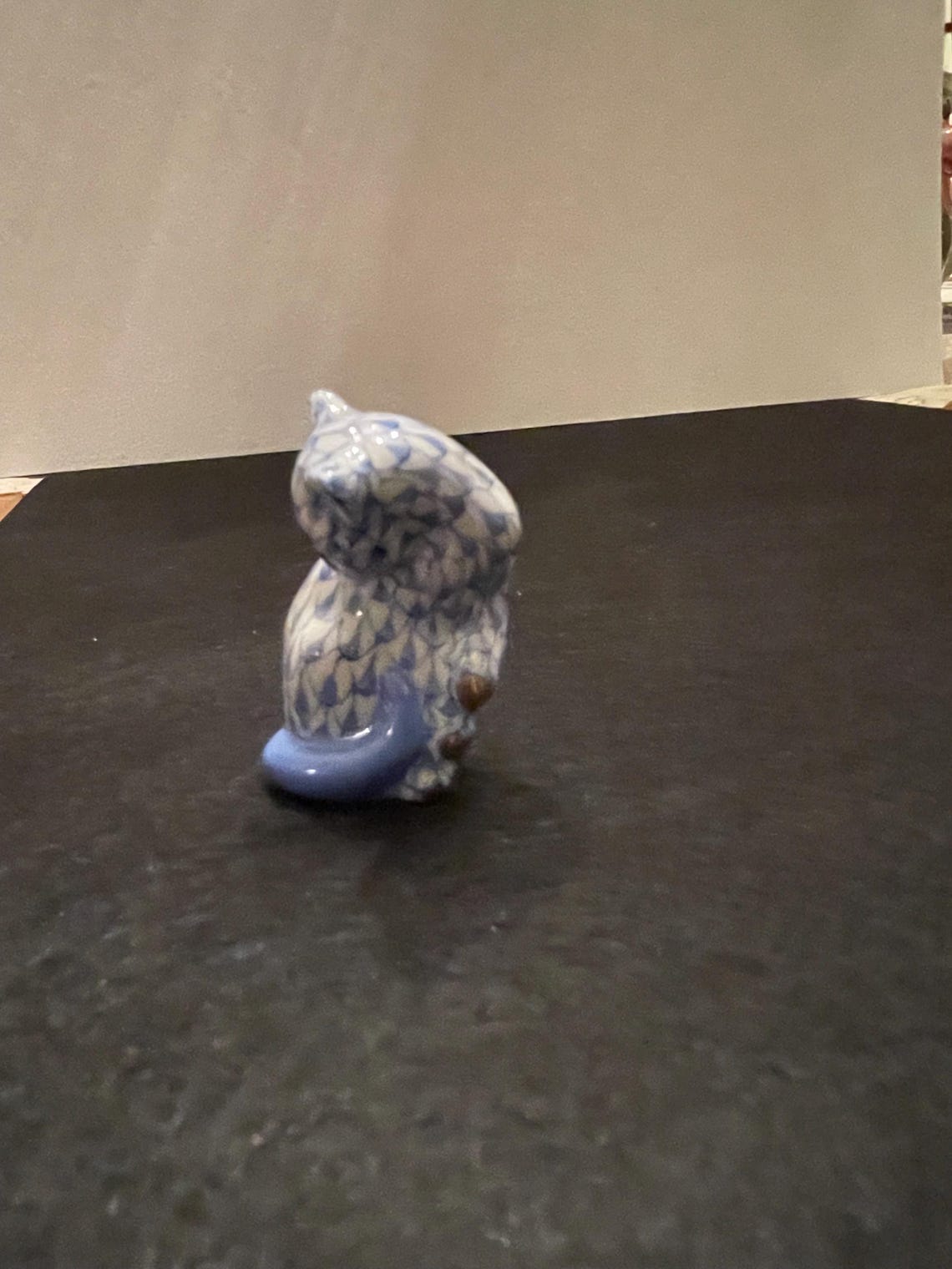 Herend Blue Miniature Cat, Head Turned - Etsy