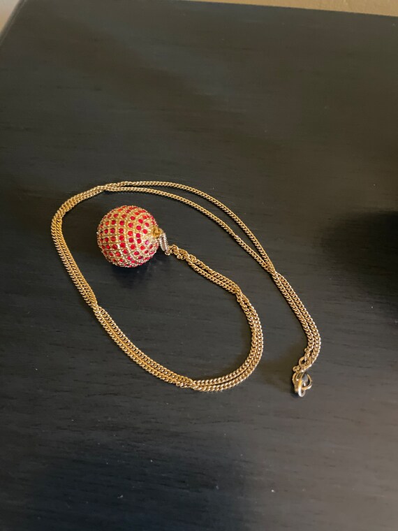 30” Red crystal disco ball necklace - Gem