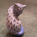 Herend Blue Miniature Cat, Head Turned - Etsy