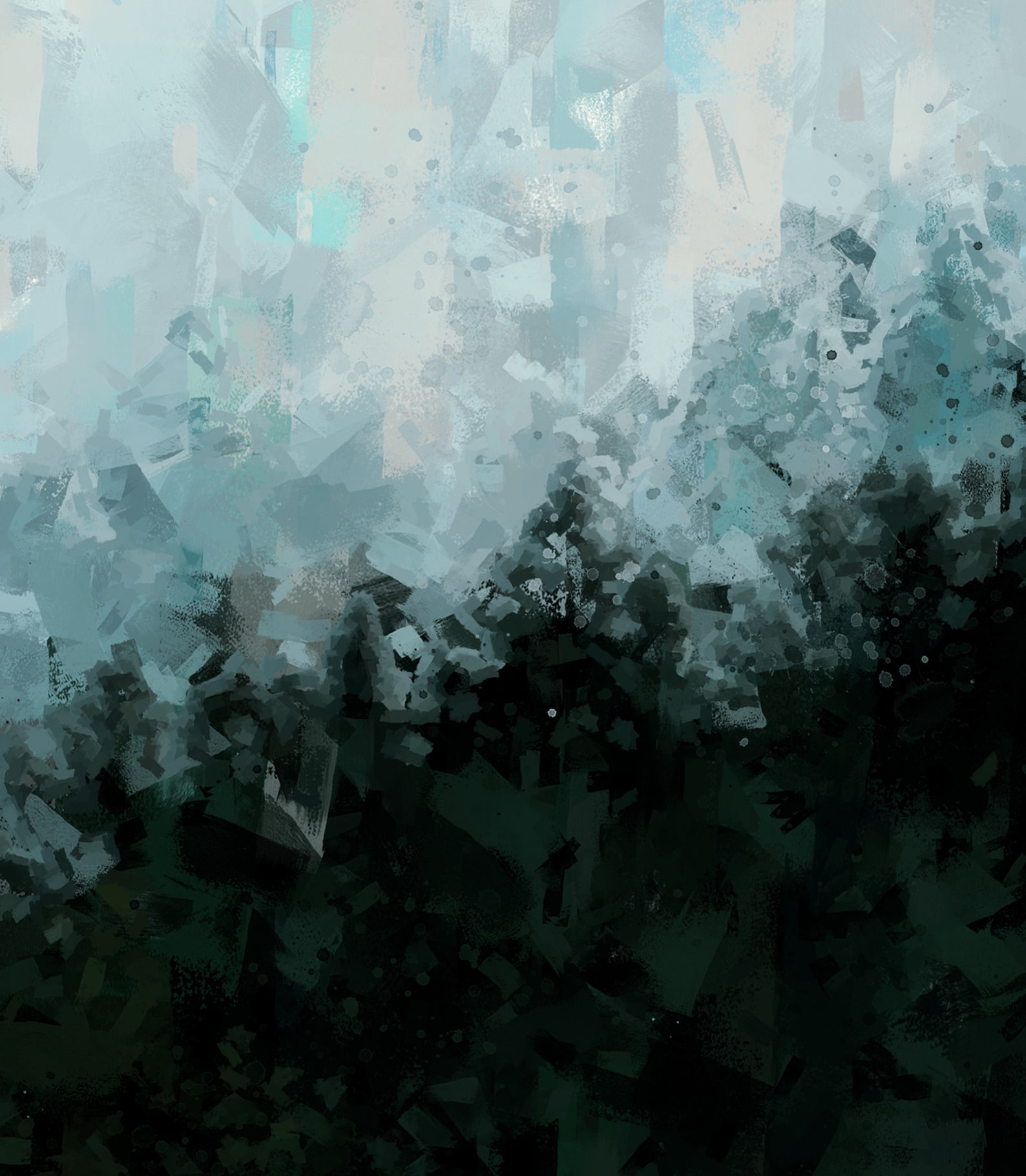 Dark Forest Impressionist Painting Print, Digital Download, Printable ...