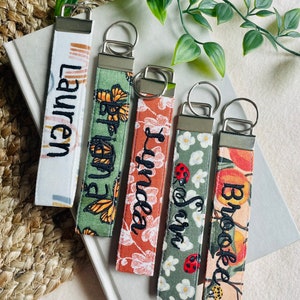 Embroidered Key Fob - Etsy