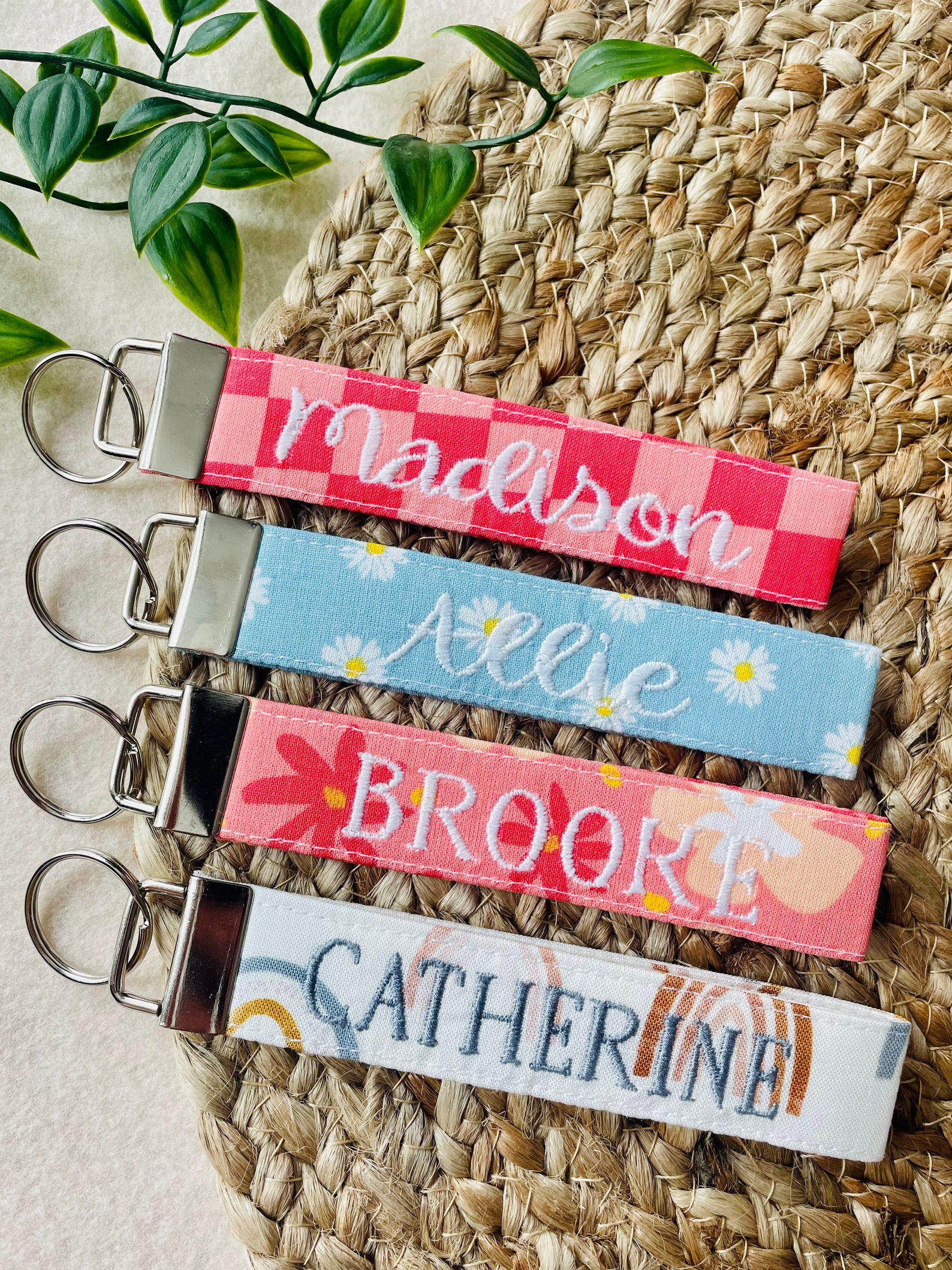 Embroidered Key Fob - Etsy