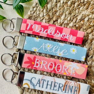 Embroidered Key Fob - Etsy