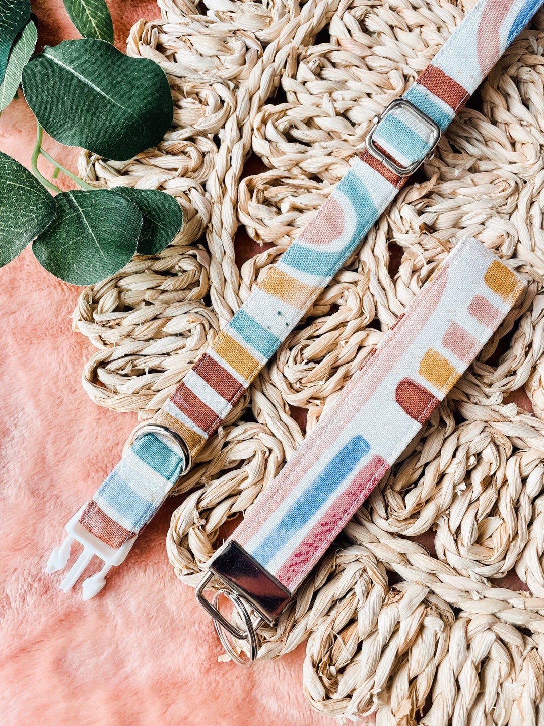 Neutral Striped Collar, Rainbow, Simple, Boho, Girl Dog Collar, Cute ...