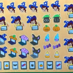 Coding Witch Halloween Planner Stickers Coding Girl Halloween Art ...