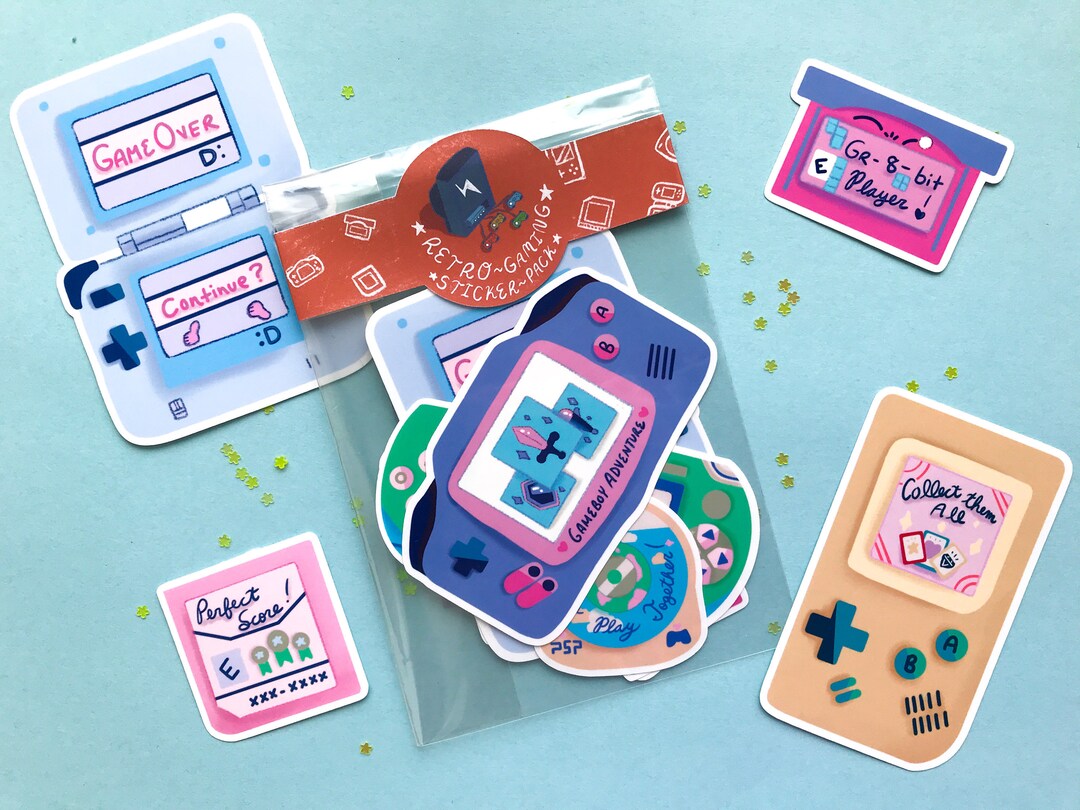 Retro Gaming Sticker Pack - Handheld Video Games - Retro Video Game Art ...