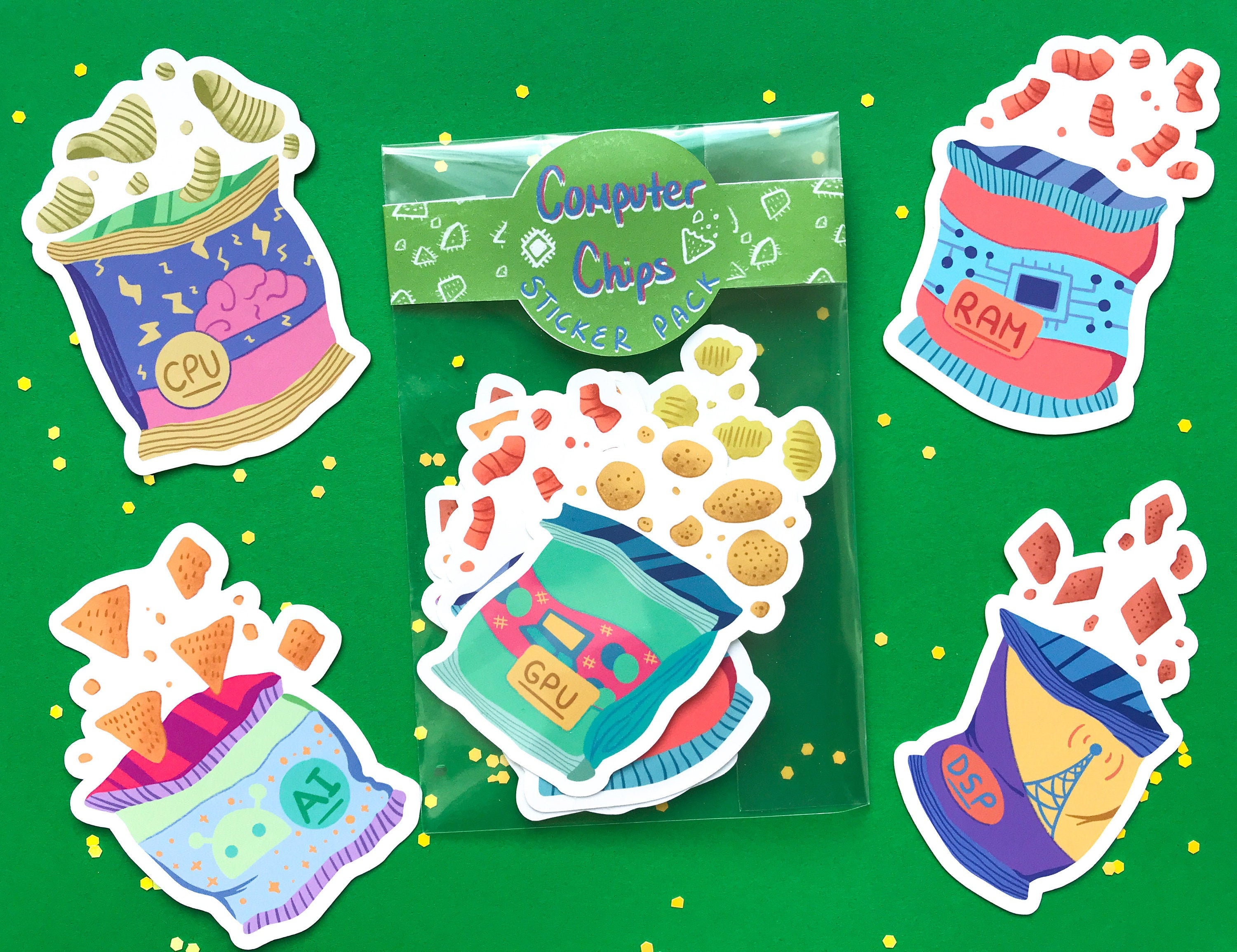 Computer Chips Sticker pack funny computer science stickers | Etsy