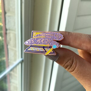 Technology is Art - Hard Enamel Pin - Computer Science Gift - Glitter ...