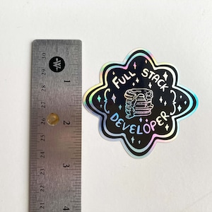 Full Stack Developer Holographic Sticker - Computer Geeky Gifts ...