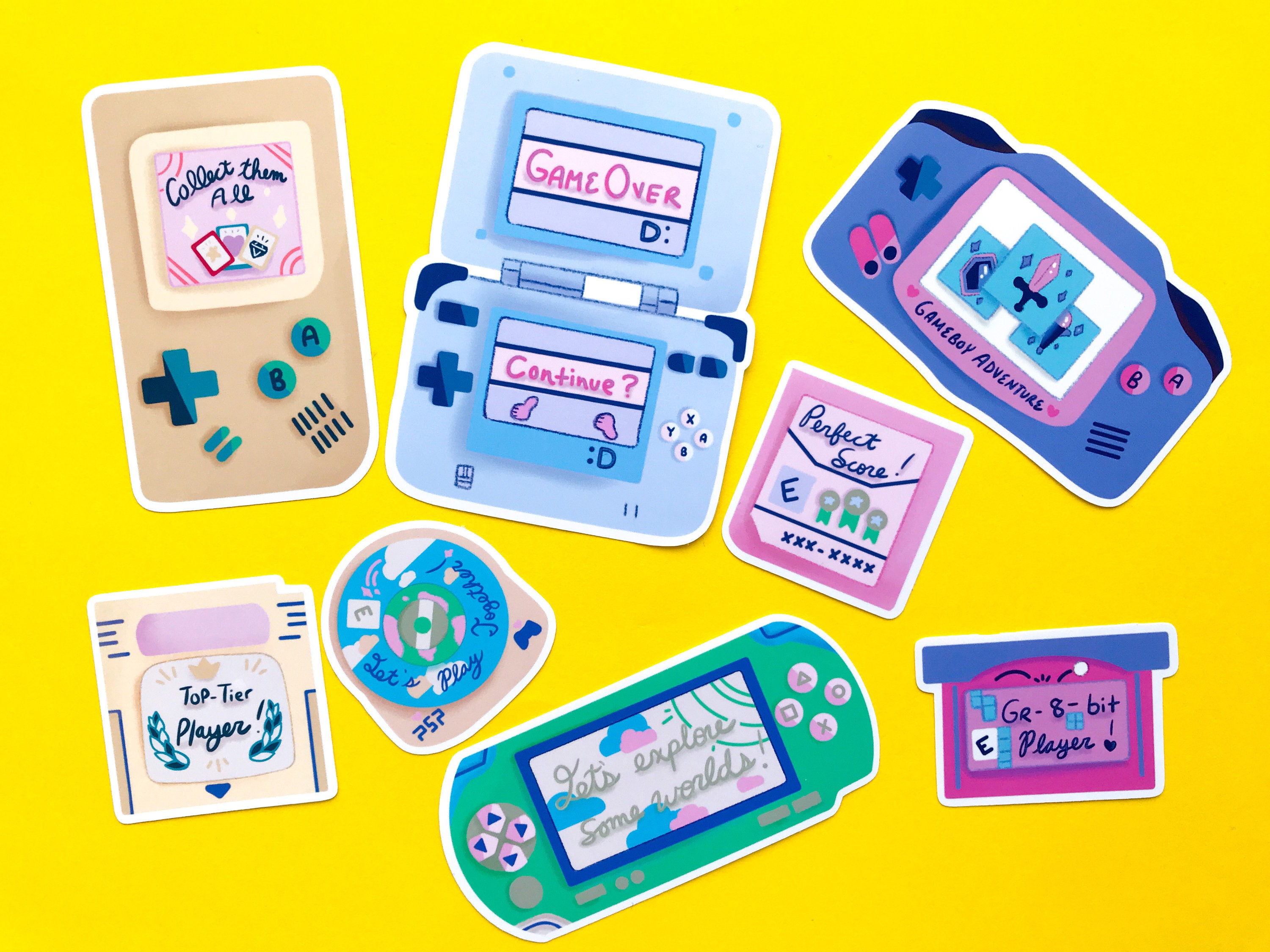 Retro Gaming Sticker Pack Handheld Video Games Retro Video | Etsy